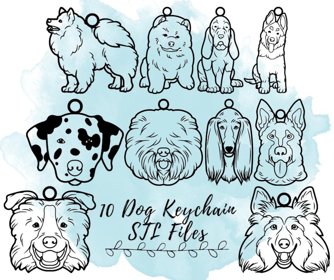 10 Dog Keychain STL Files, STL Files for Dog Owners, 3D Print Models ...