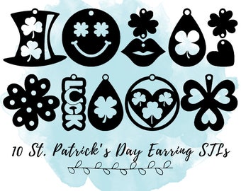 10 St. Patrick's Day Earring STL Files, St. Patrick's Day Necklace ...