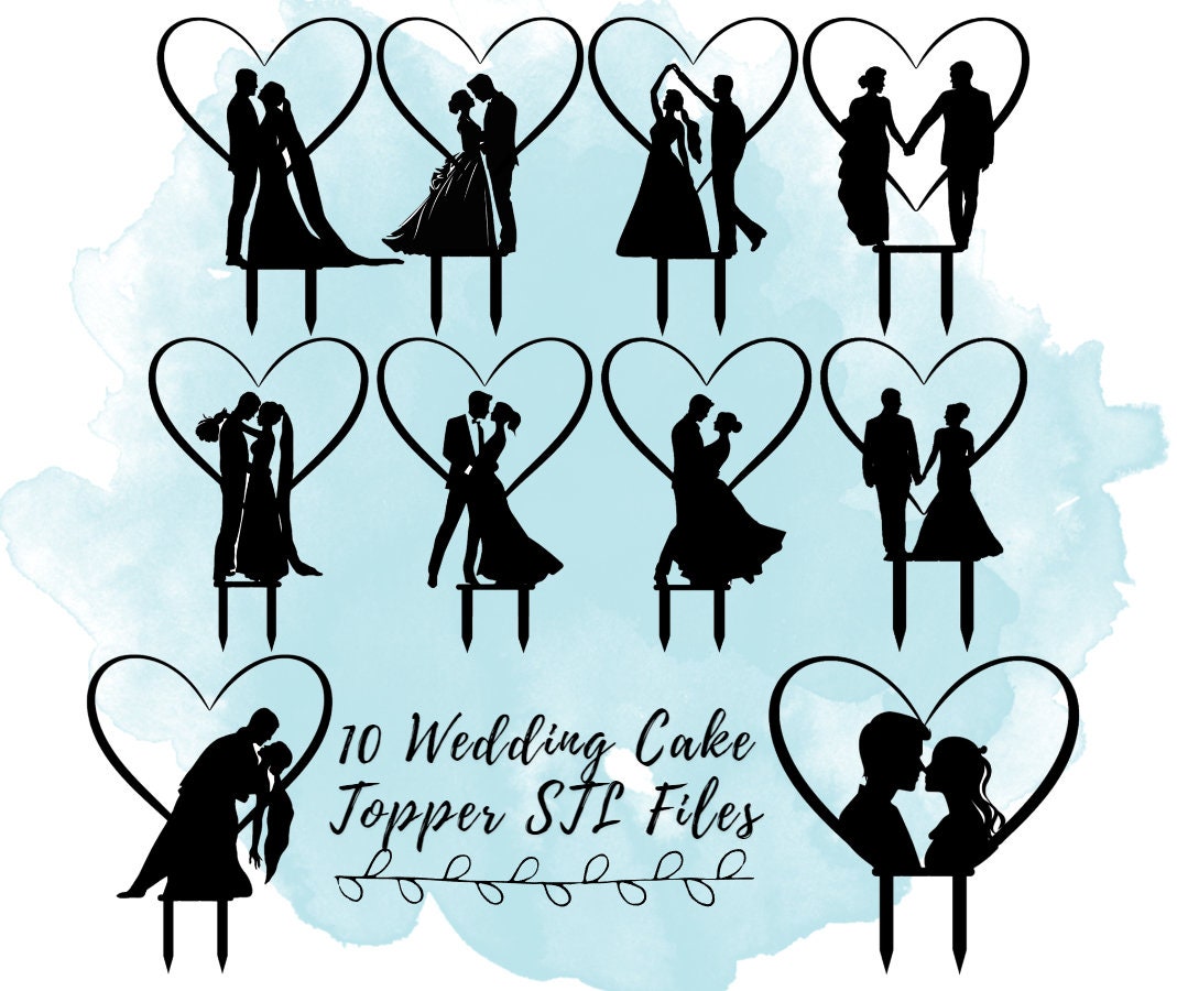 10 Wedding Cake Topper STL Files, 3D Print Models for Bakers, 3D Print ...