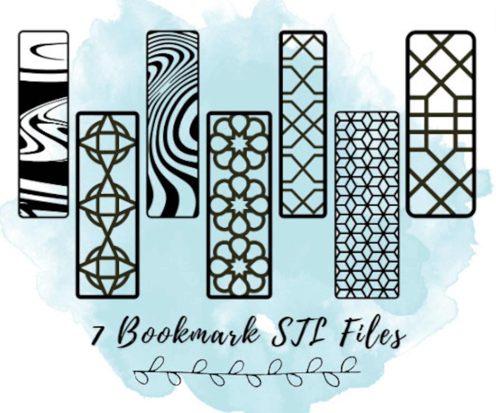 7 Bookmark STL Files, 3D Printing Models for Bookmarks, STL Files for ...