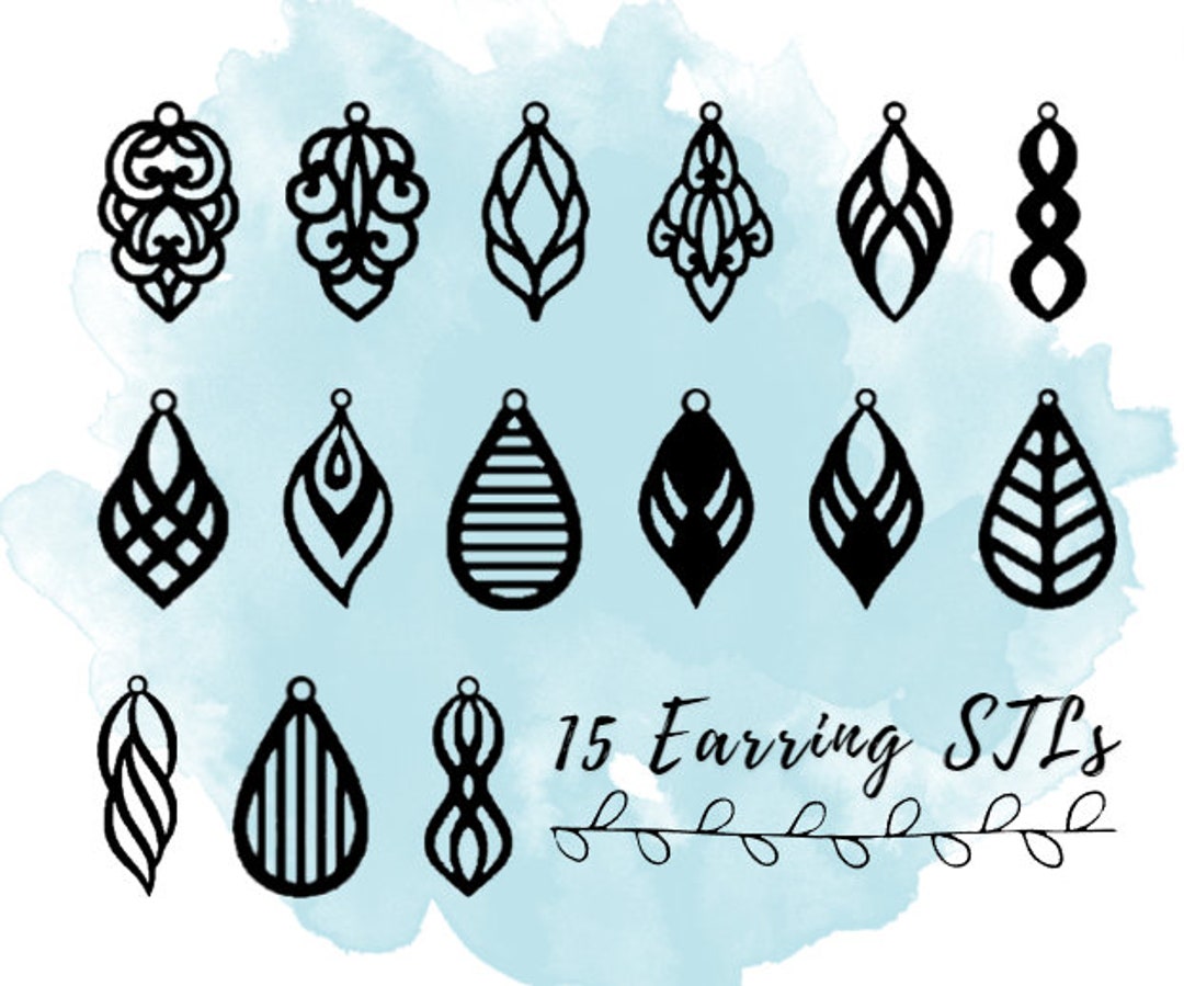 15 Earring STL Files, Statement Jewelry STL Files, 3D Print Models for ...