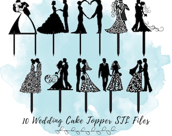 10 Wedding Cake Topper STL Files, 3D Print Models for Bakers, 3D Print ...