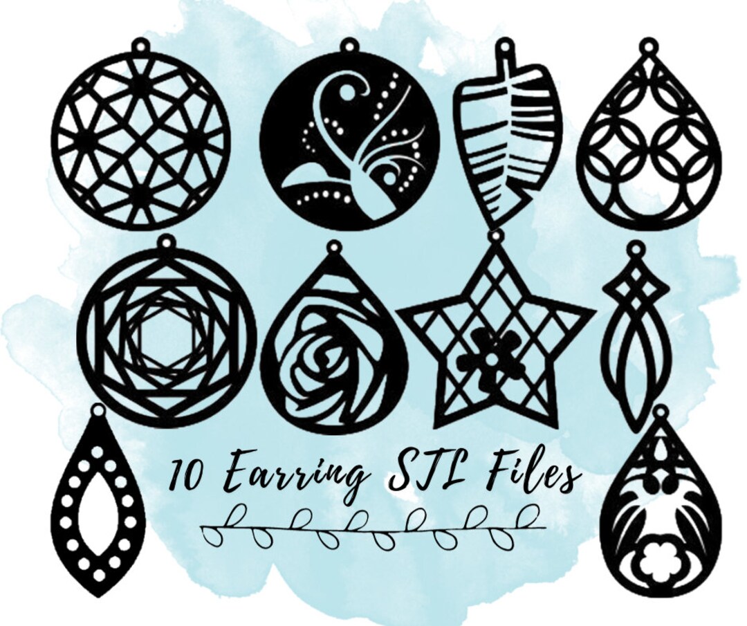 10 Earring Pairs STL Files, Necklace Pendant STL, 3D Printable Teardrop ...