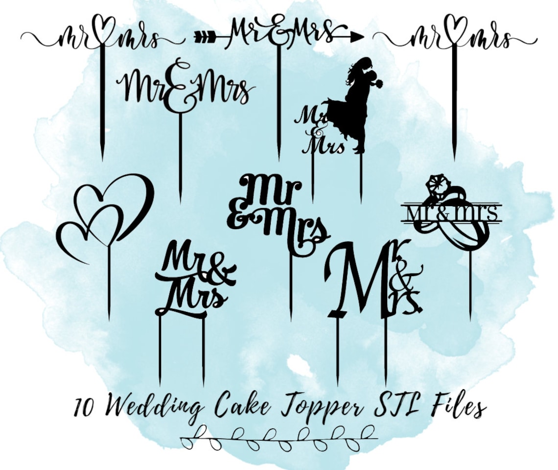 10 Wedding Cake Topper STL Files, 3D Print Models for Bakers, 3D Print ...