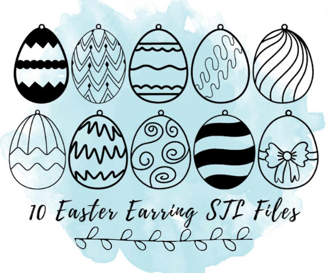 10 Easter Earring STL Files, Easter Egg 3D Printing Models, Easter ...