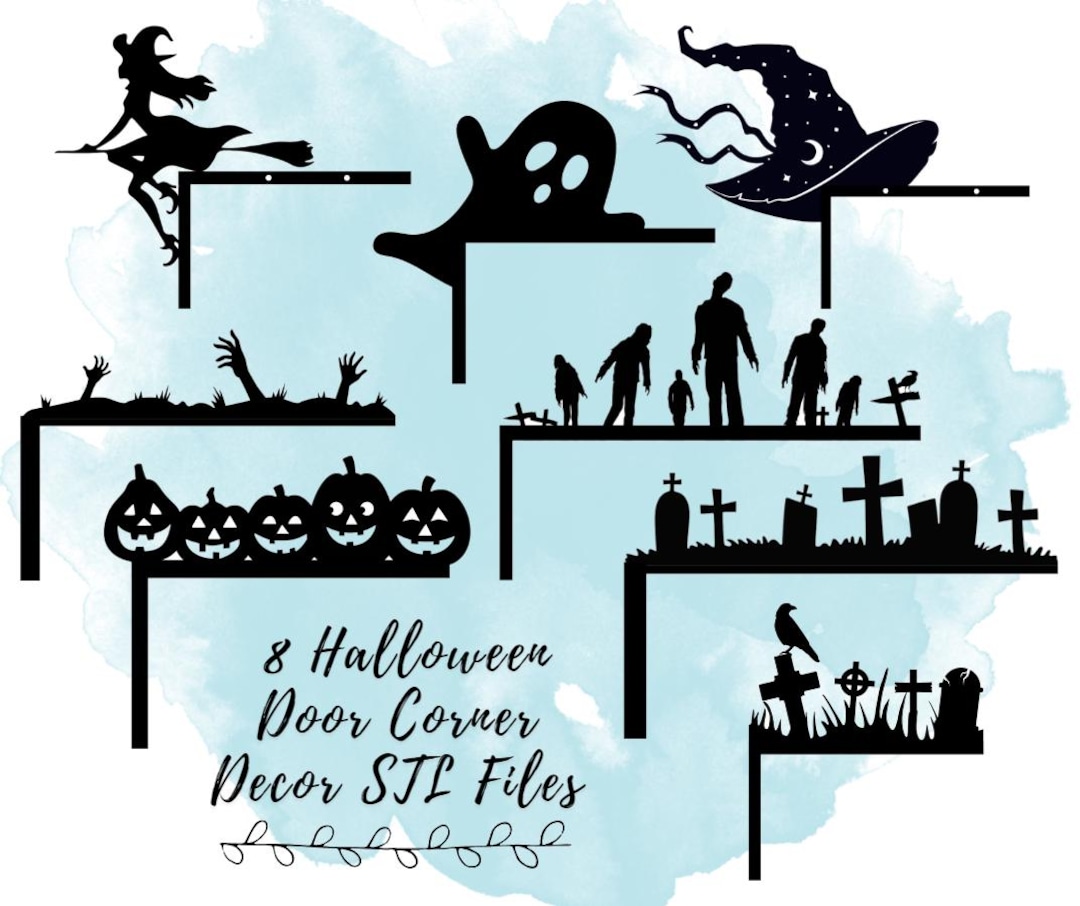 8 Halloween Door Corner Decor STL Files, Halloween Wall Decor STL Files ...