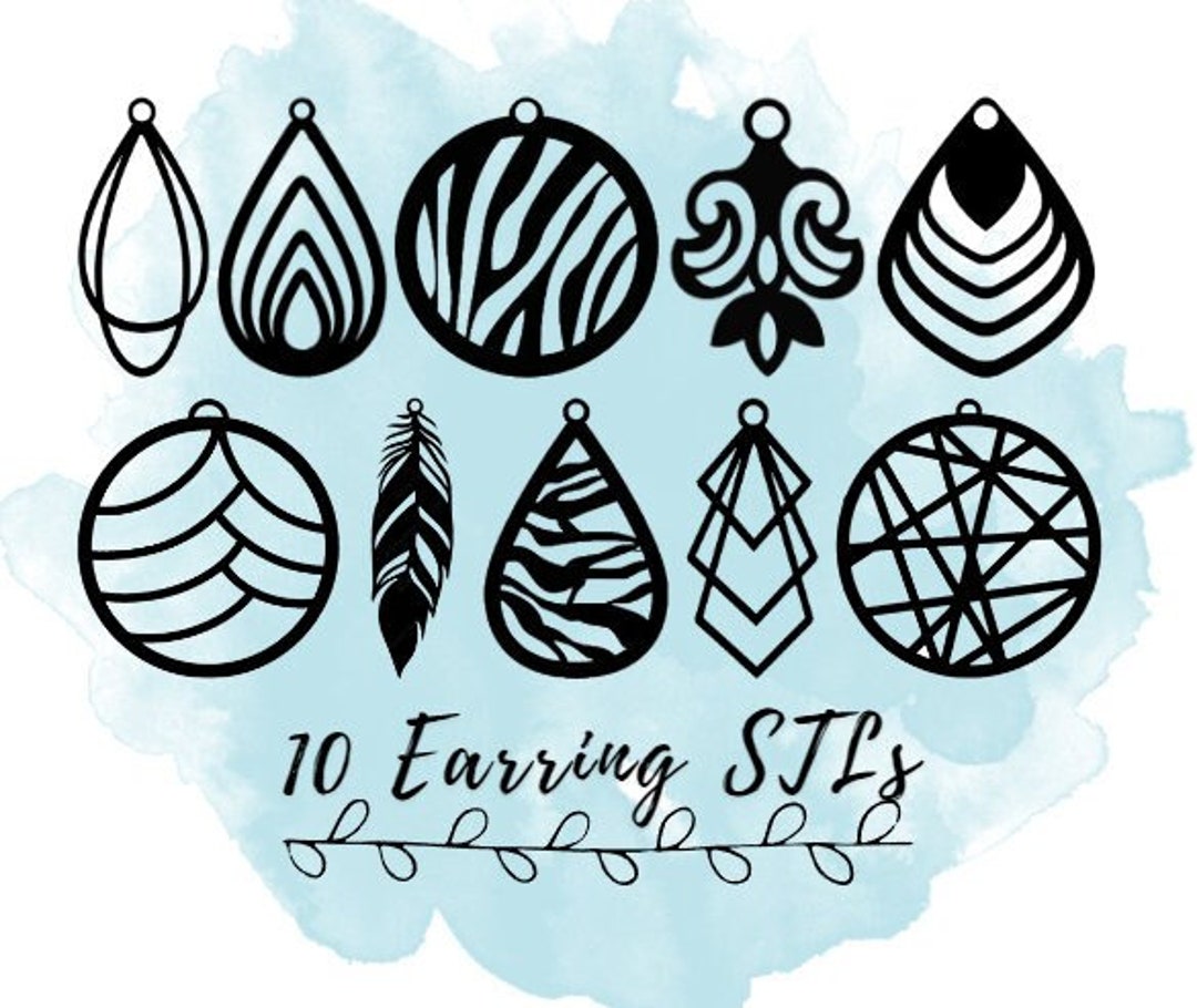 65 Earring STL Files Jumbo Pack, Dangle Earring STL Files, 3D Printing ...