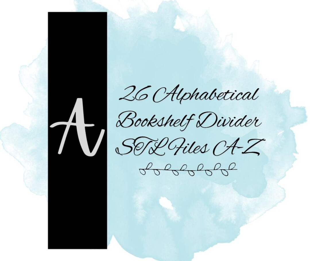 Alphabetical Bookshelf Divider STL Files A-Z, Alphabetical Library ...