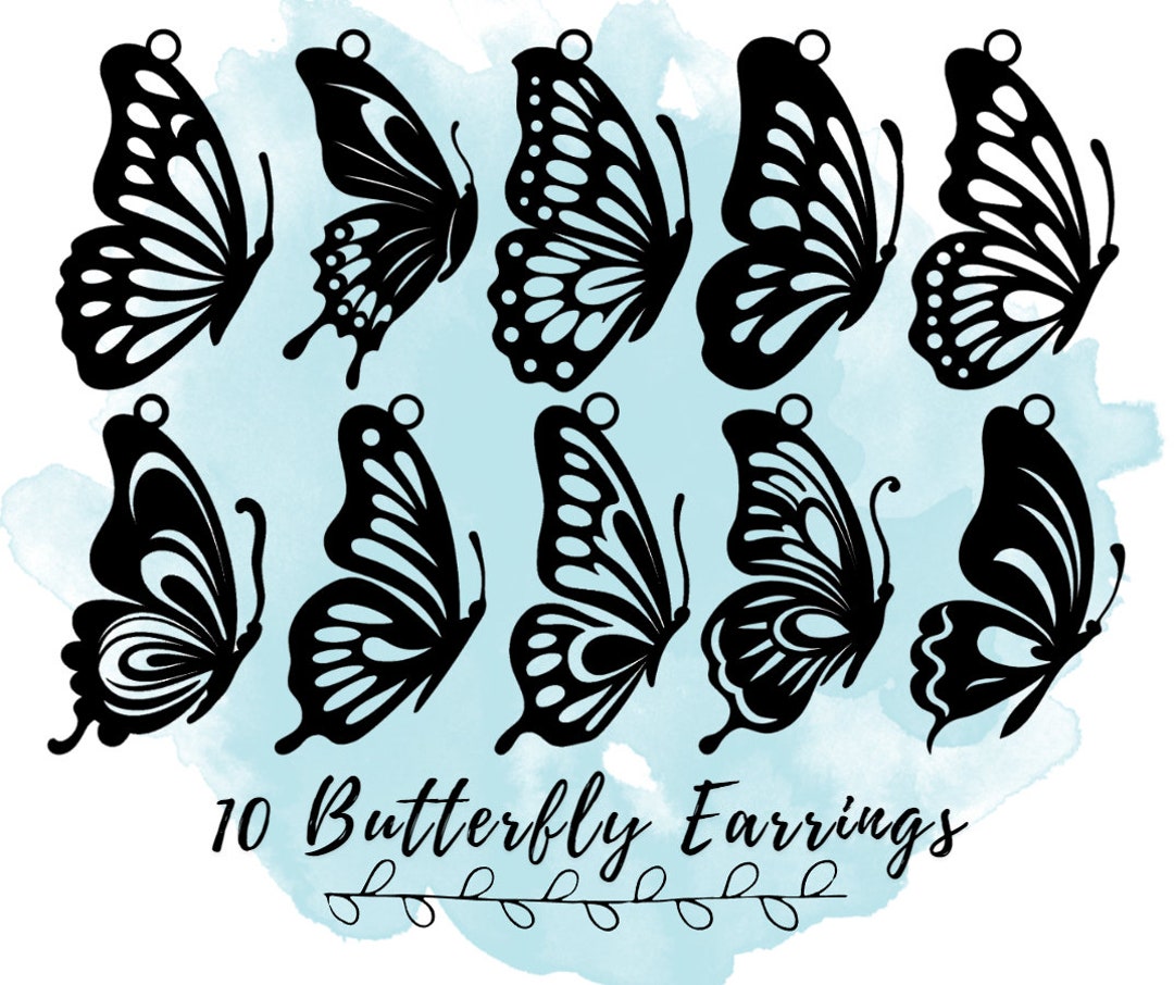 10 Butterfly Wing Earring STL Files Pack, Wholesale Butterfly Wing ...
