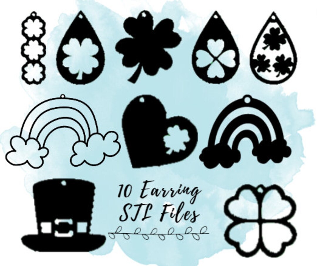 10 St. Patrick's Day Earring STL Files, St. Patrick's Day Necklace ...