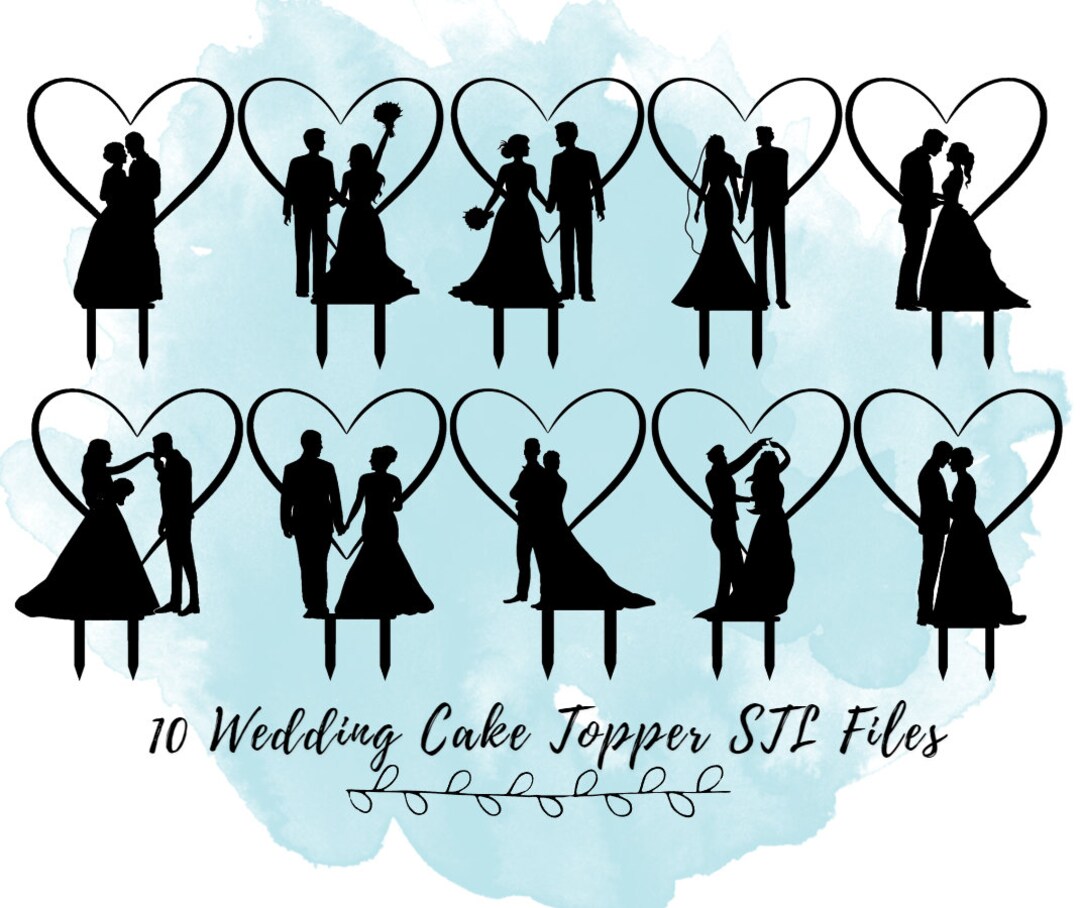 10 Wedding Cake Topper STL Files, 3D Print Models for Bakers, 3D Print ...