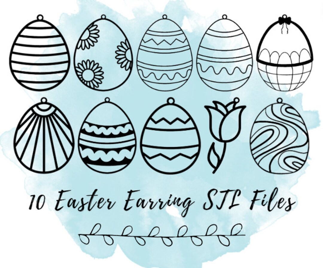 10 Easter Earring STL Files, 3D Print Models for Easter, Easter Egg STL ...