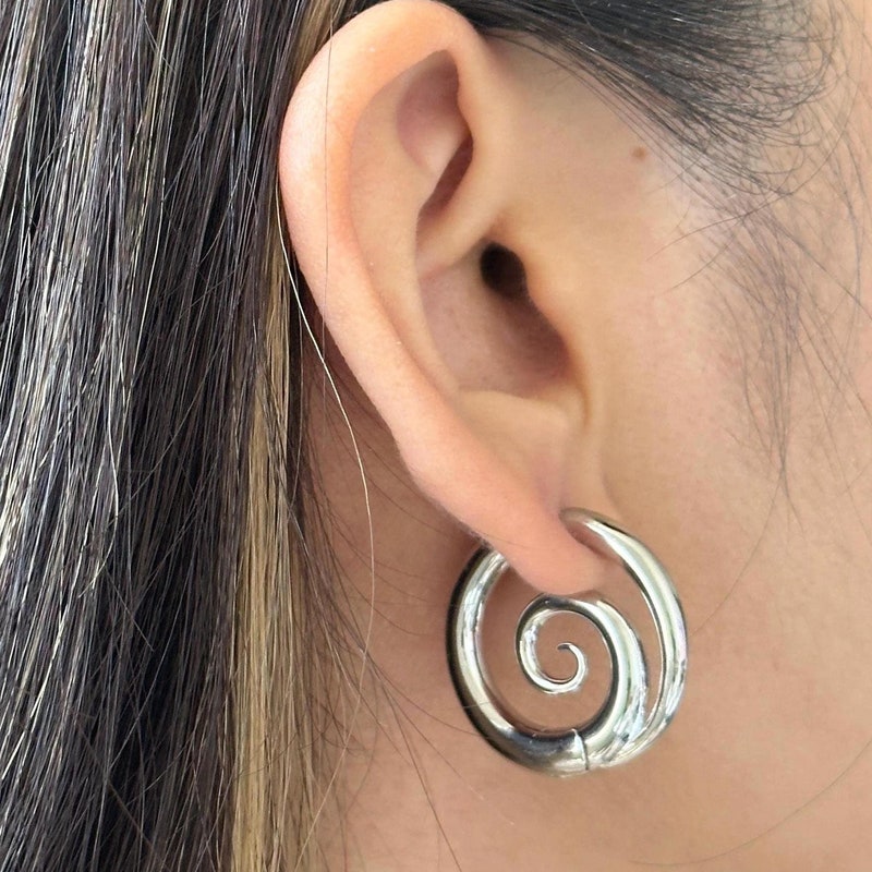 Spiral Hoops - Etsy