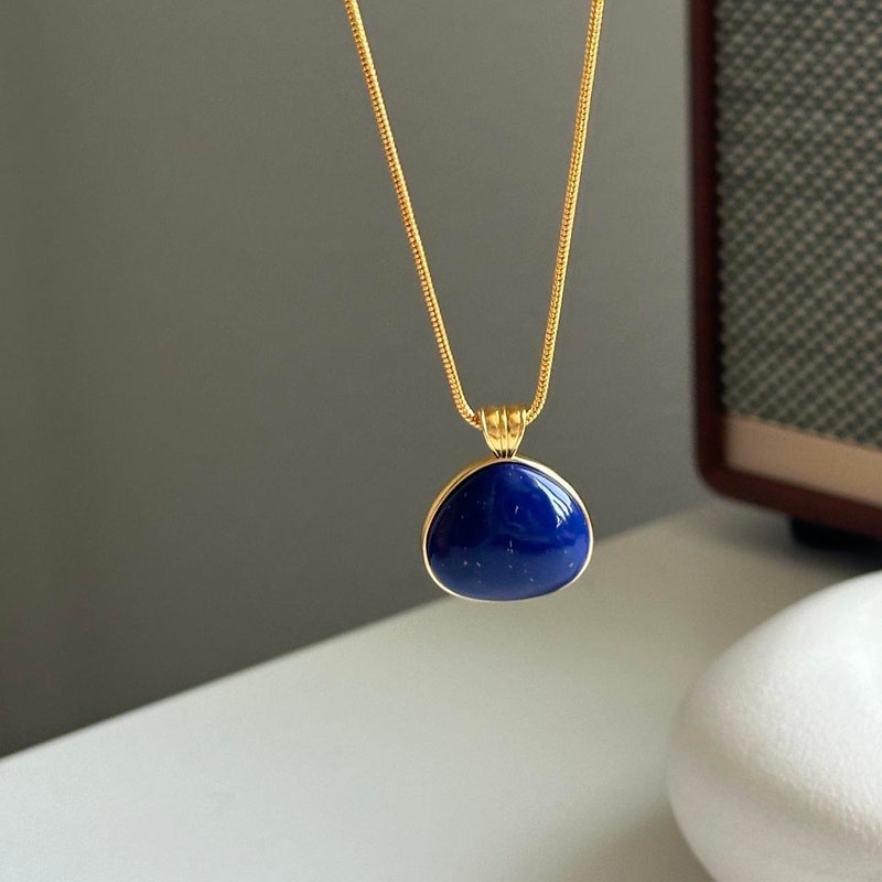 Blue Stone Pendant - Etsy