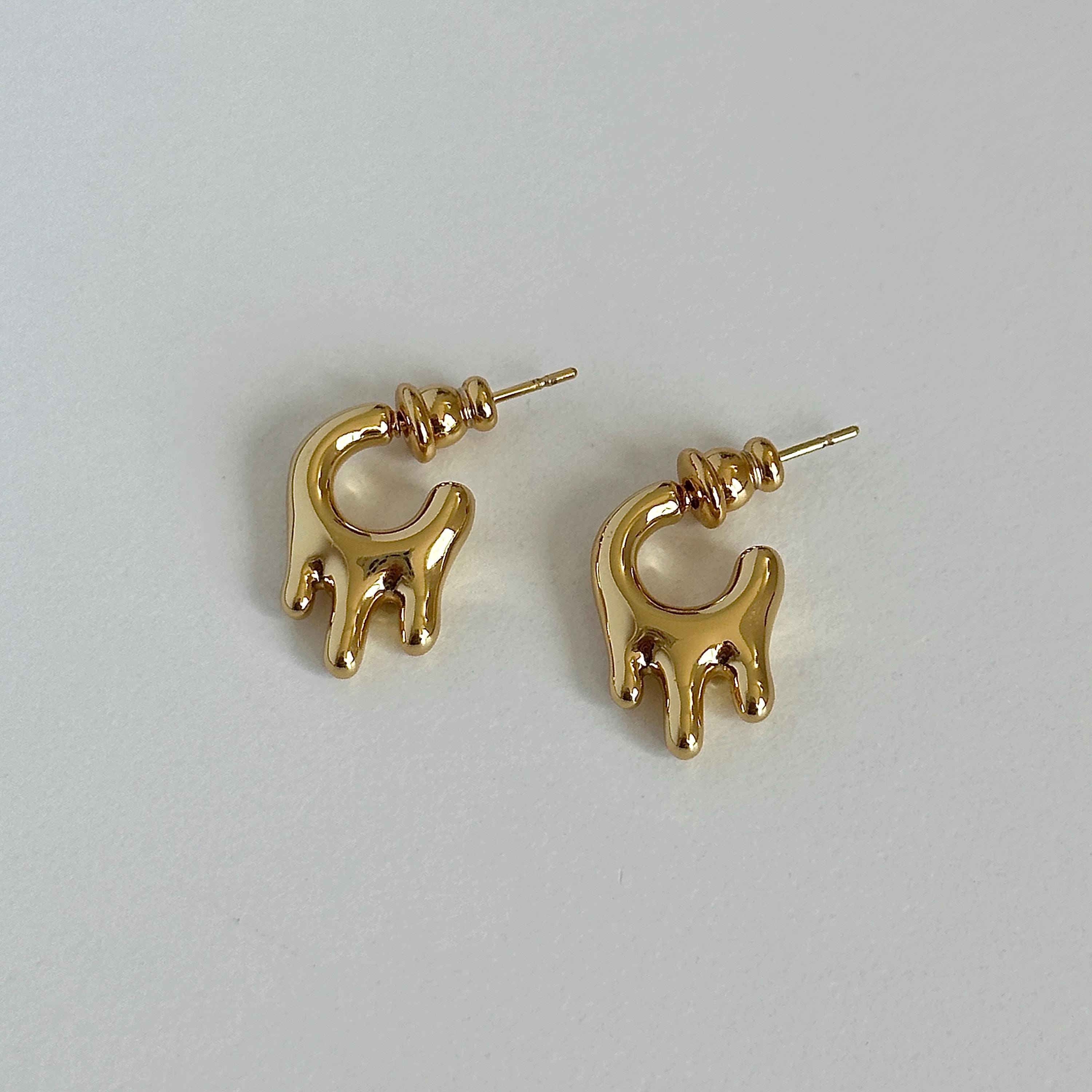 Geometric Dripping Earrings | Modern Abstract Statement Earrings ...