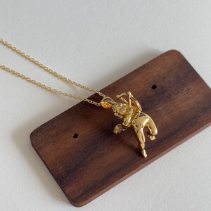 Gold Cupid's Arrow Pendant Necklace, Cupid Necklace, Eros Pendant ...