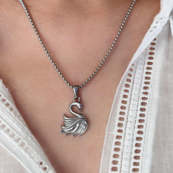 Swan Necklace - Etsy