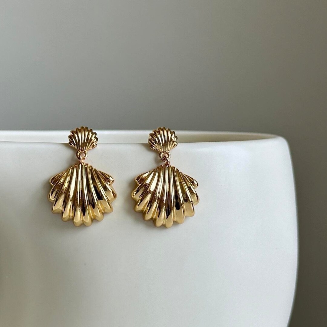 Gold Shells Earrings, Silver Shells Earrings, Cute Shell Earrings ...