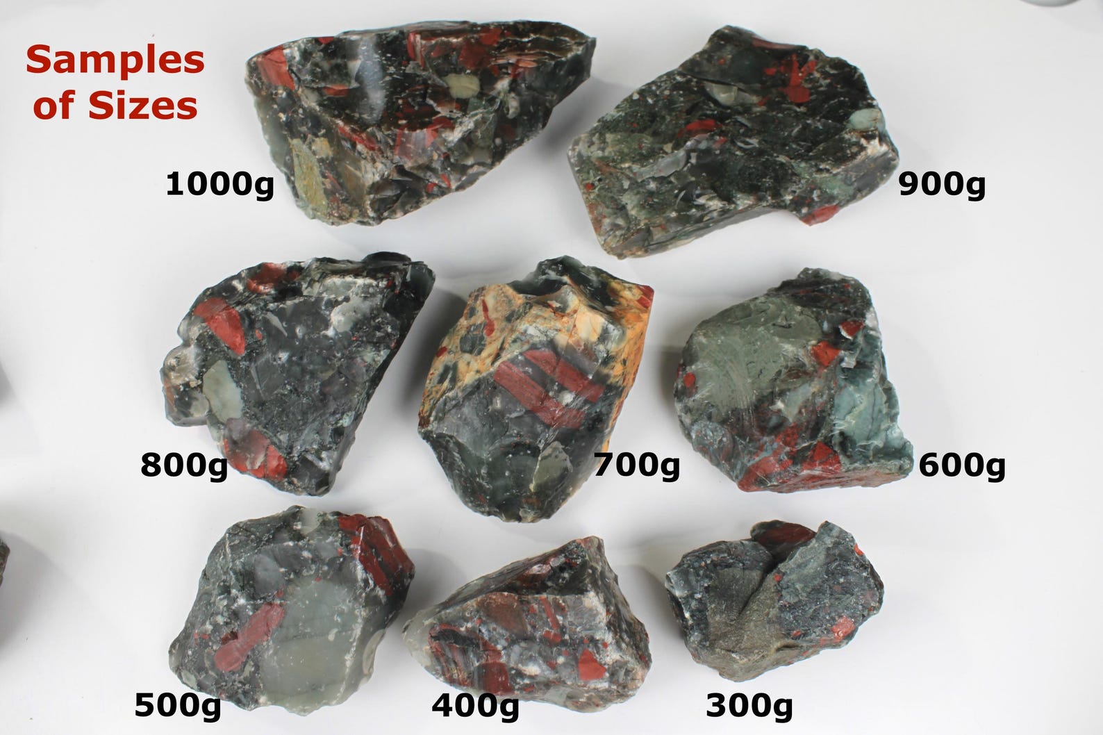 Large Bloodstone Crystal Chunks, Raw Heliotrope Bloodstone Jasper ...