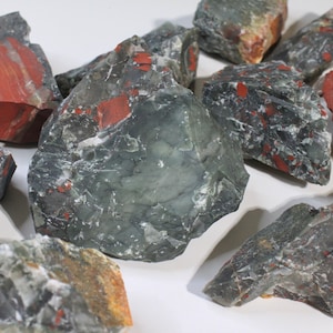 Large Bloodstone Crystal Chunks, Raw Heliotrope Bloodstone Jasper Stones Rough - Etsy