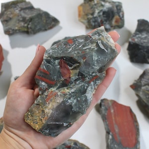 Large Bloodstone Crystal Chunks, Raw Heliotrope Bloodstone Jasper Stones Rough - Etsy