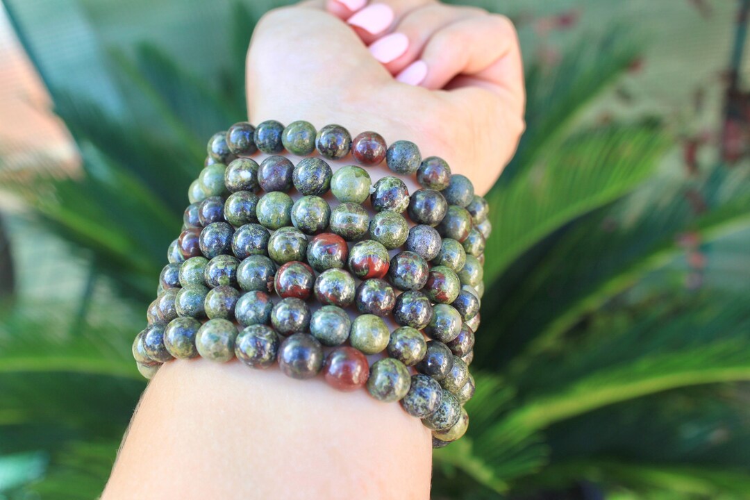 Dragon Blood Crystal Bracelet, Dragon Blood Jasper Stone Beaded ...