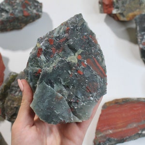 Large Bloodstone Crystal Chunks, Raw Heliotrope Bloodstone Jasper Stones Rough - Etsy
