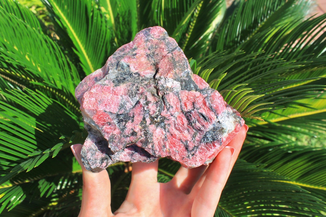 Large Rhodonite Stone, Natural Raw Rhodonite Crystal Chunks - Etsy