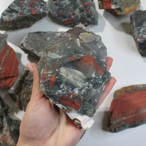 Large Bloodstone Crystal Chunks, Raw Heliotrope Bloodstone Jasper Stones Rough - Etsy