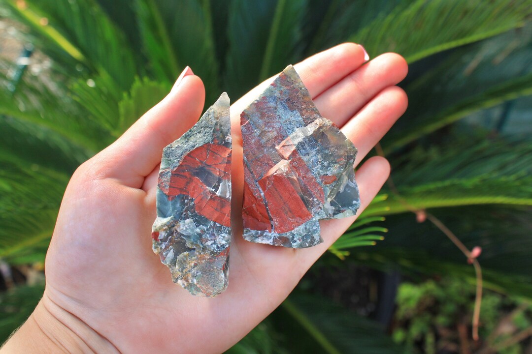 Natural Bloodstone Crystal Chunks, Raw Heliotrope Bloodstone Jasper ...