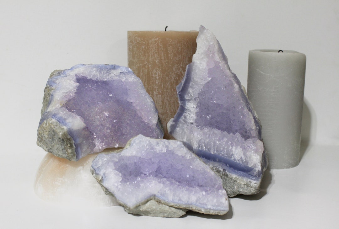 Jumbo RARE Blue Lace Agate Amethyst Geode, Choose Your Own! Raw ...