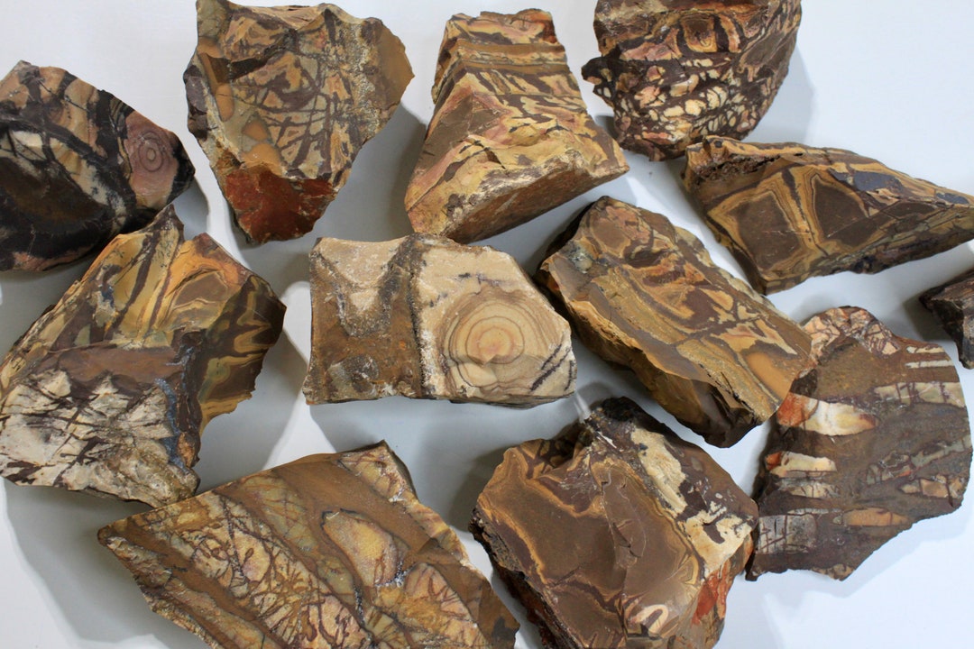 Yellow Picture Jasper Stone Chunks, Picasso Jasper Raw Crystals, Raw ...