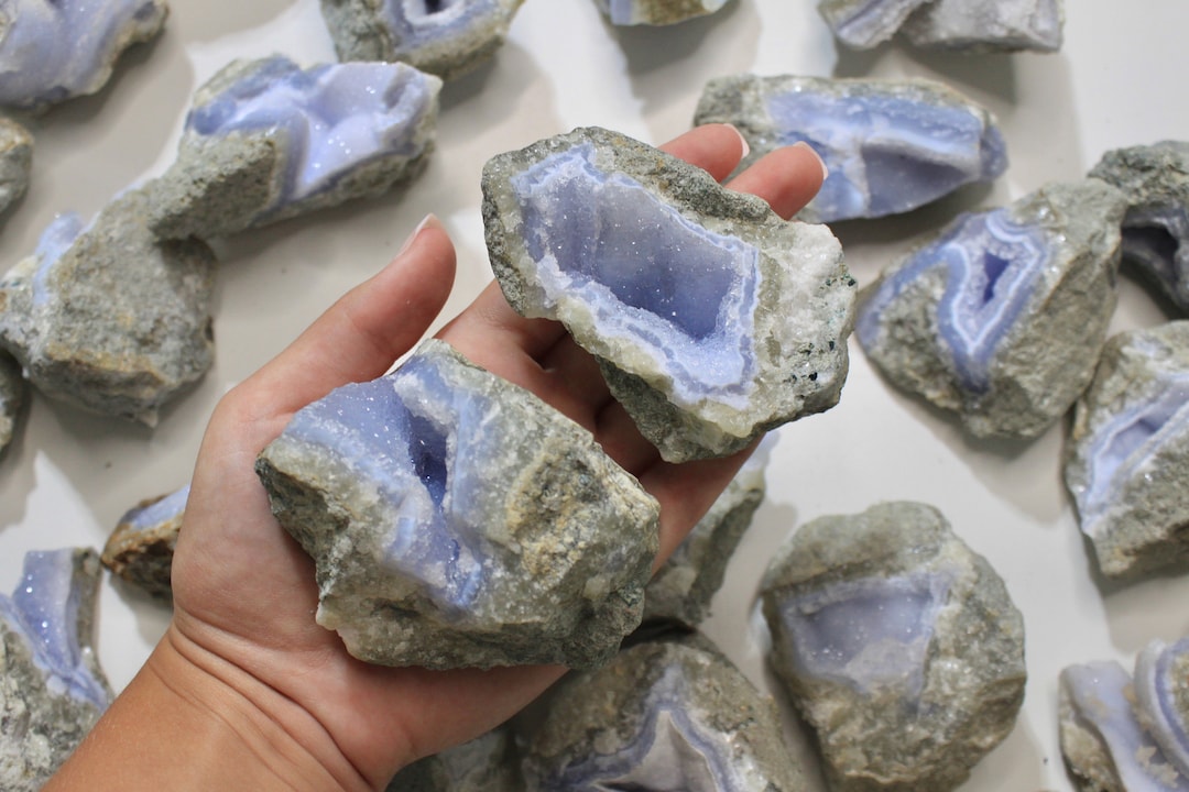Natural Blue Lace Agate Geodes, Raw Blue Lace Agate - Etsy