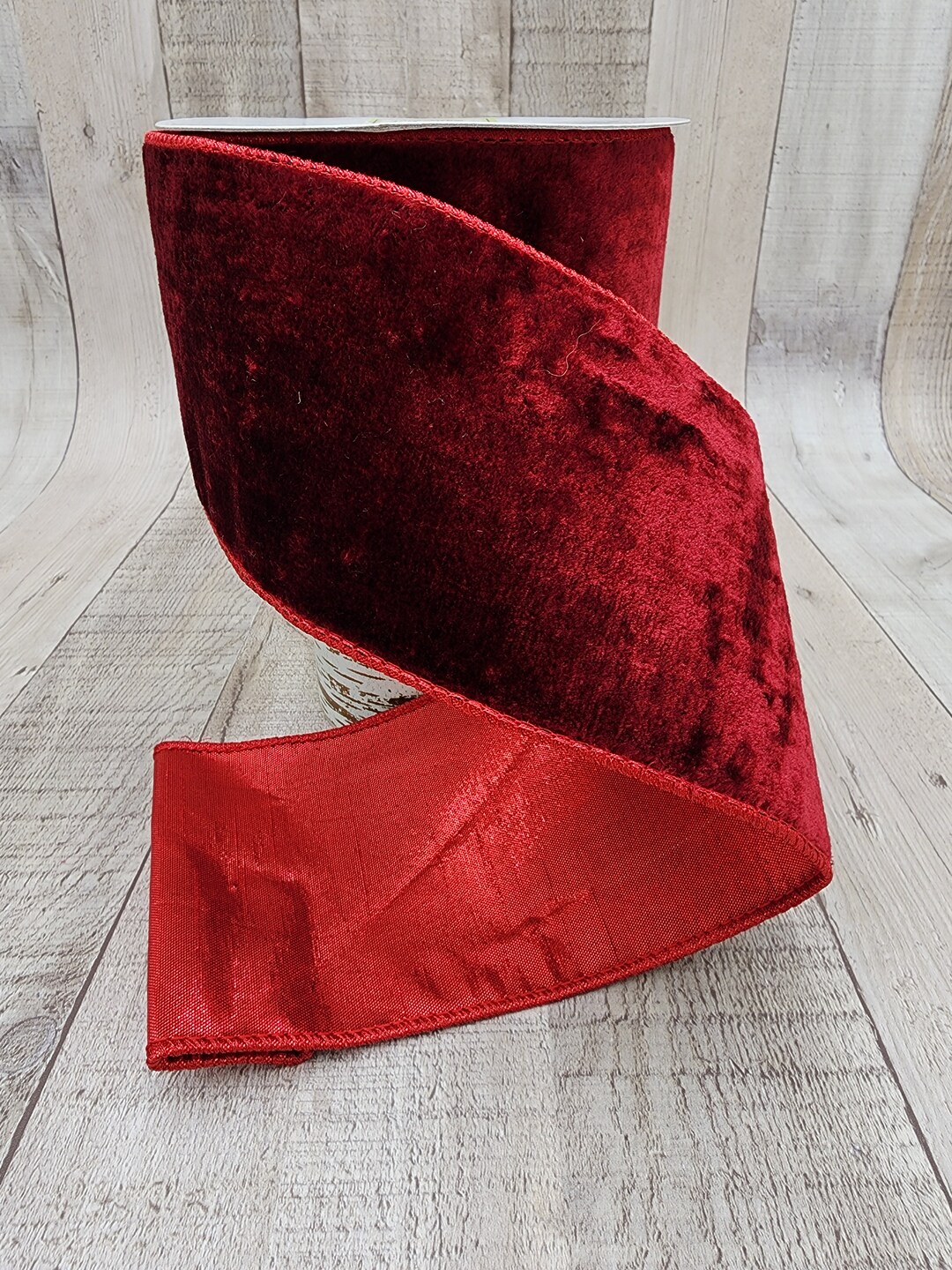 4 Inch X10Y, Velvet Metallic Back Ribbon. Wired, BURGUNDY, Regency. - Etsy