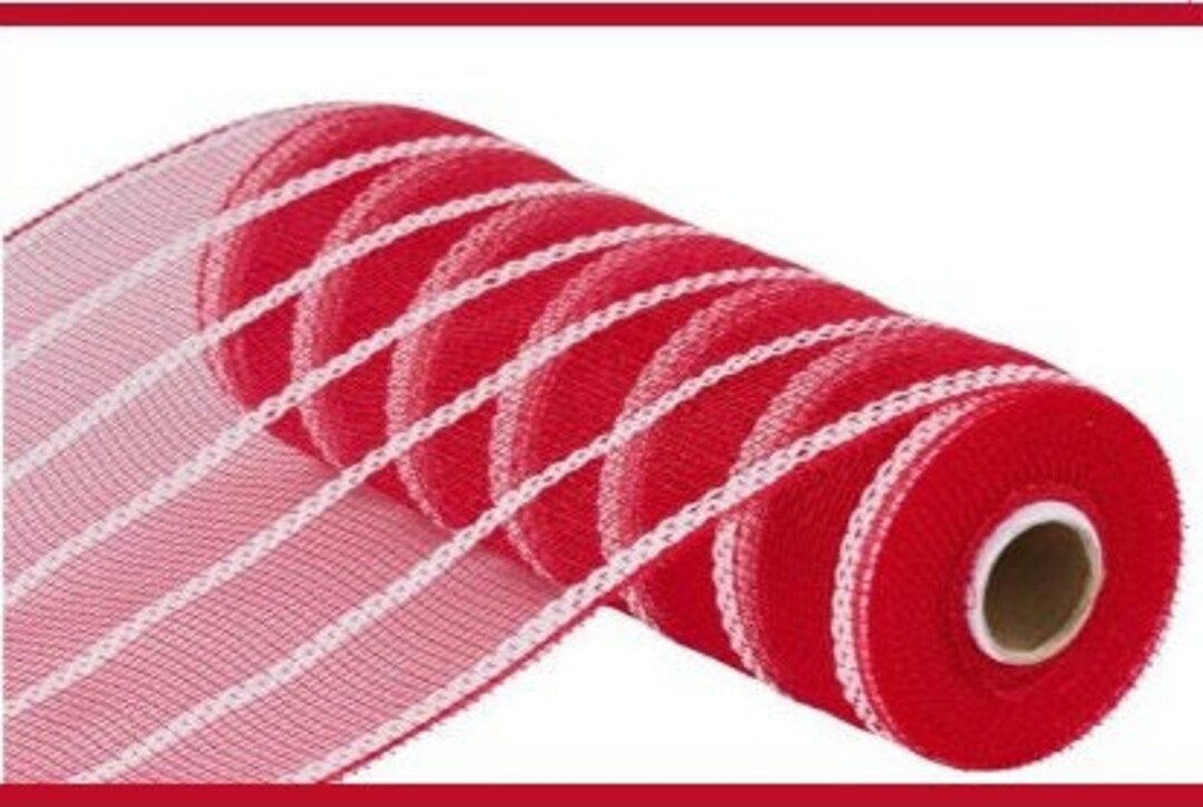 10" X 10yd Vertical Wide Stripe Mesh in Red/white Mesh. - Etsy