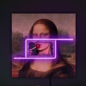 Mona Lisa Neon Sign, Mona Lisa Led Sign, Mona Lisa Neon Poster, Neon ...