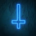 Inverted Cross Neon Sign, Cross Light Sign, Upside Down Cross Sign, St ...