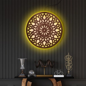 Mandala Wall Art Led, Mandala Night Light, Sacred Geometry Led Lamp ...