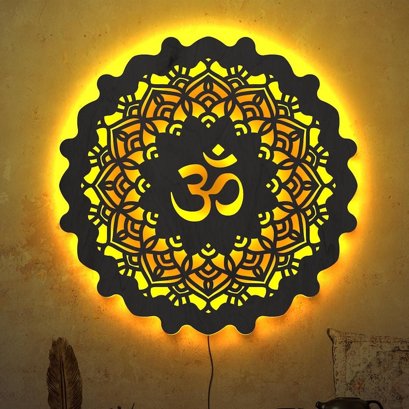 Om Wall Decor With Lights - Etsy