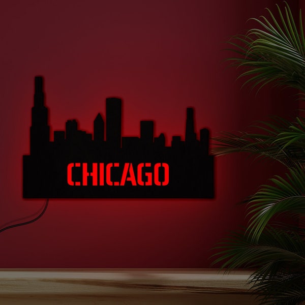 Chicago Skyline Led Light - Etsy