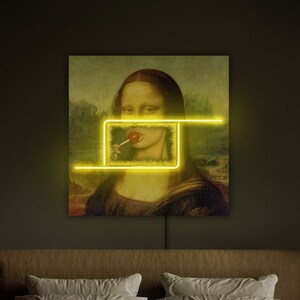 Mona Lisa Neon Sign, Mona Lisa Led Sign, Mona Lisa Neon Poster, Neon ...