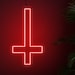 Inverted Cross Neon Sign, Cross Light Sign, Upside Down Cross Sign, St ...
