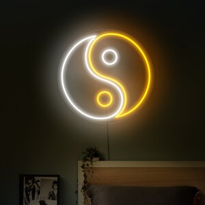 Yin Yang Neon Light, Yoga Neon Sign, Yin Yang Light, Meditation Neon ...