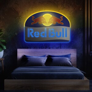 Red Bull Neon Sign, Red Bull Led Sign, Red Bull Sign, Red Bull Light ...