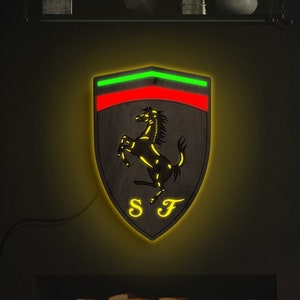 Ferrari Neon Sign, Ferrari Led Sign, Ferrari Light Sign, Ferrari Logo ...