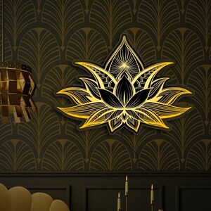 Lotus Night Light, Lotus Led Light, Lotus Neon Sign, Mandala Flower ...