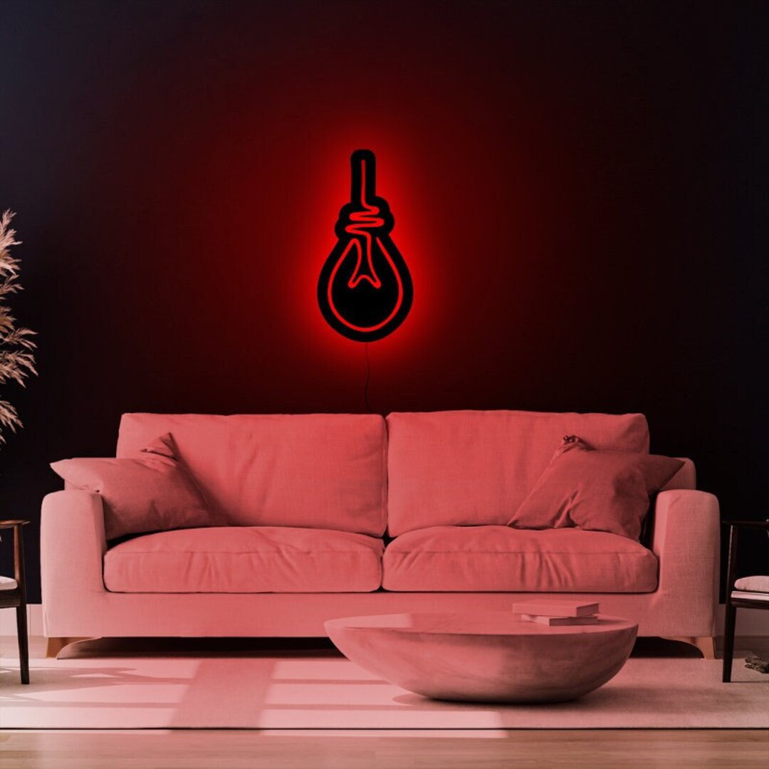 Light Bulb Neon Sign Lamp Neon Sign Wood Lightbulb Light - Etsy