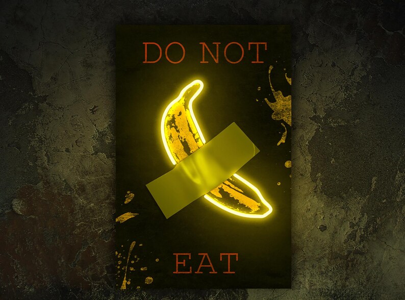 Banana Neon Sign, Banana Duct Tape Led Sign, Do Not Eat Neon Sign ...