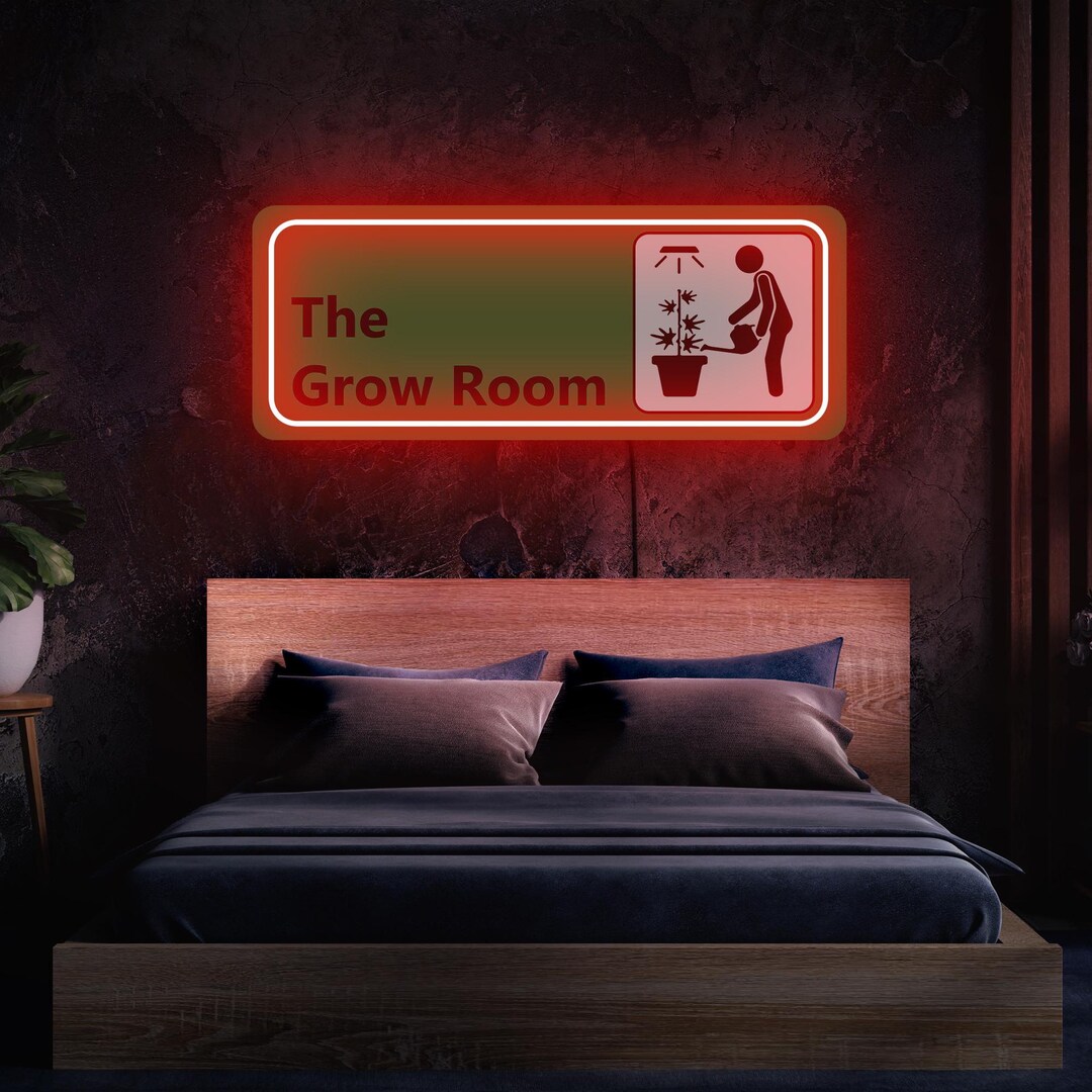 The Grow Room Neon Sign, Grower Plaque Sign, Grow Room Led Sign ...
