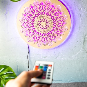 Mandala Led Wall Art, Mandala Led Sign, Geometric Light Art, Flower Led ...